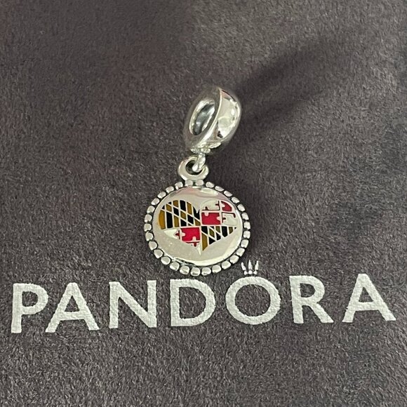 Pandora | Jewelry | Pandora Maryland Flag Heart Dangle Charm | Poshmark